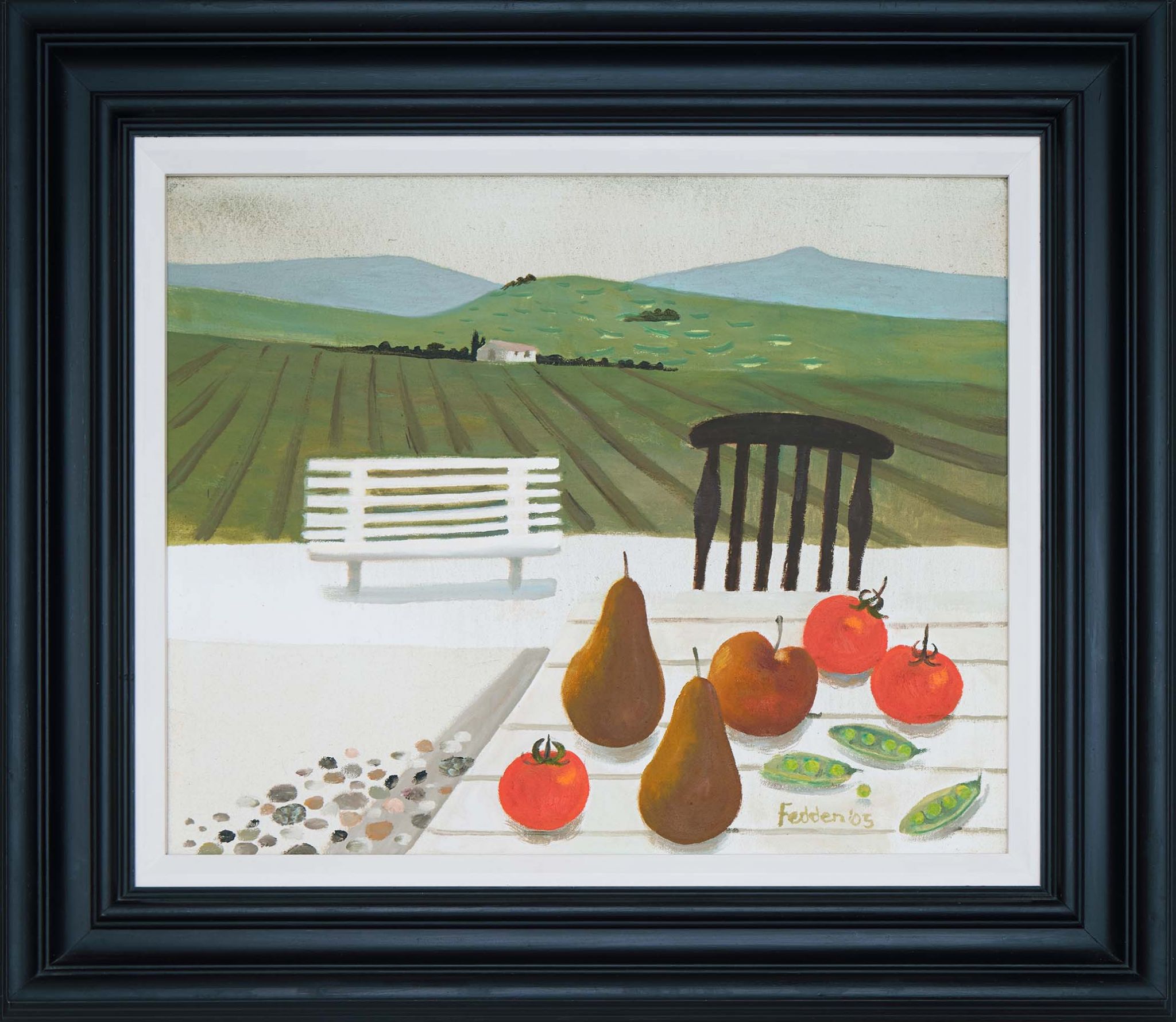 Mary Fedden. Tuscan landscape. Oil painting for sale.