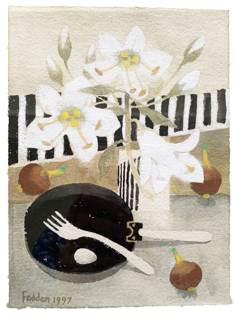 Mary Fedden Lillies gouache / watercolour painting. Sold