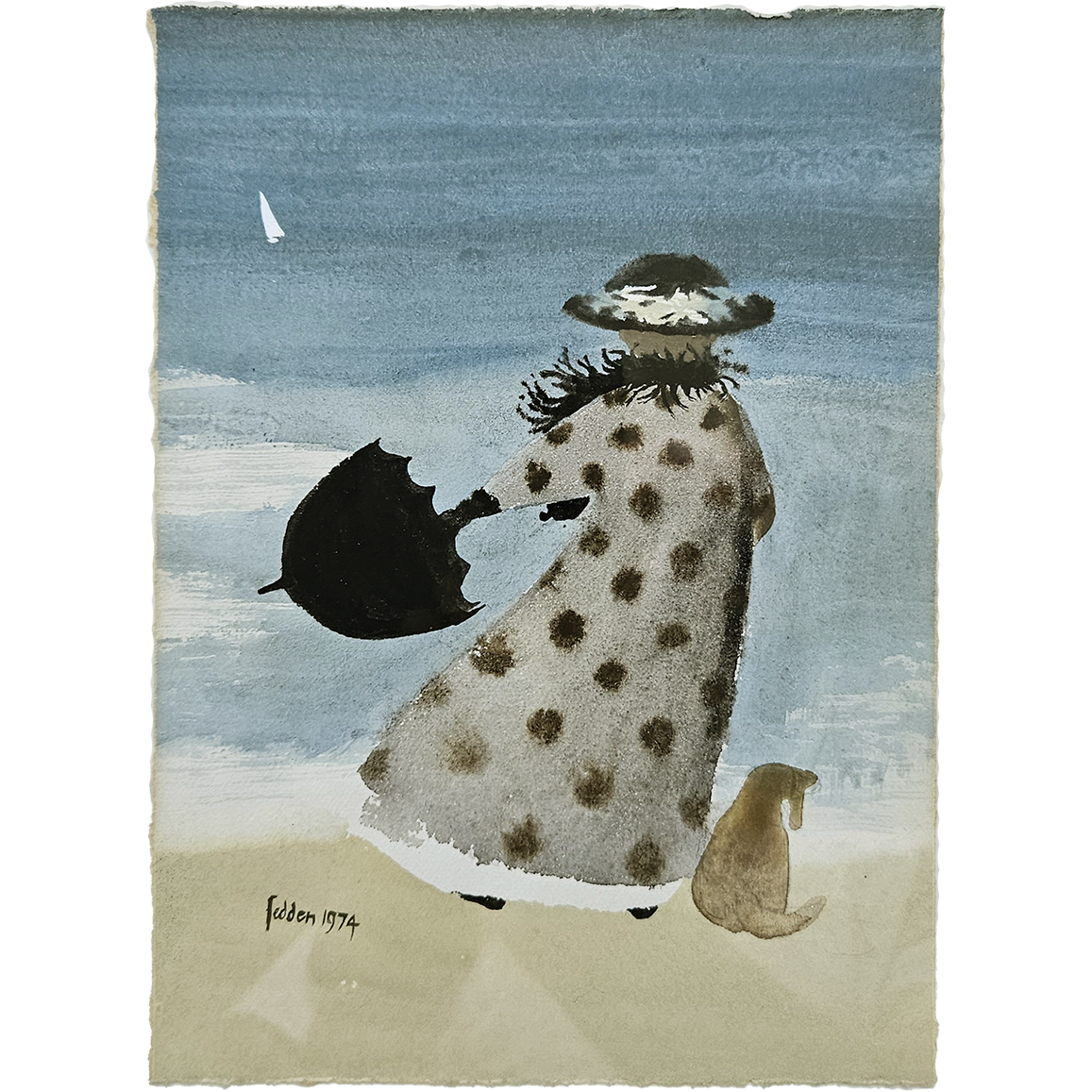 Mary Fedden. Rain watercolour painting. Sold.